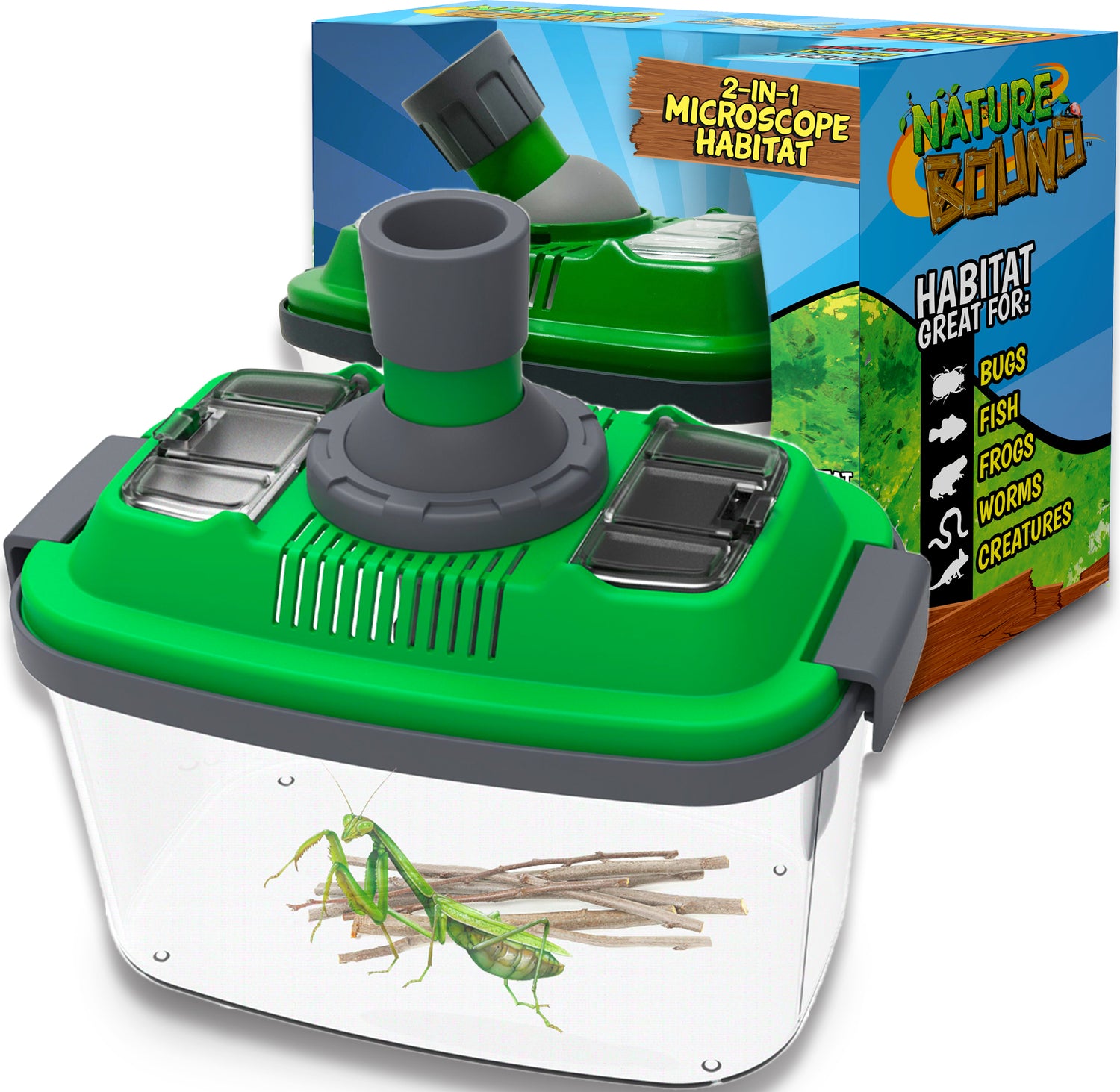 2-in-1 Microscope Habitat – Observe & Explore Nature Close-Up ...