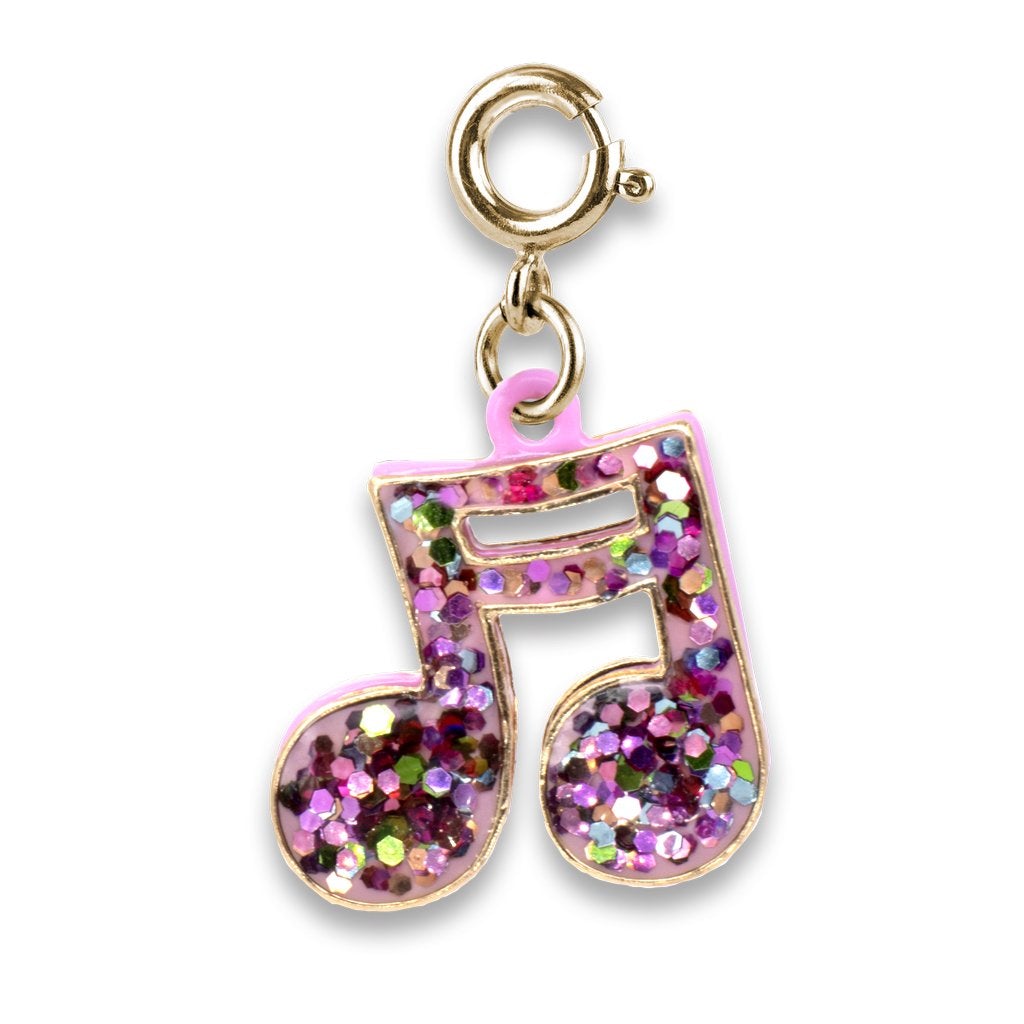 Gold Glitter Music Note Charm - Gingerbread House Toys