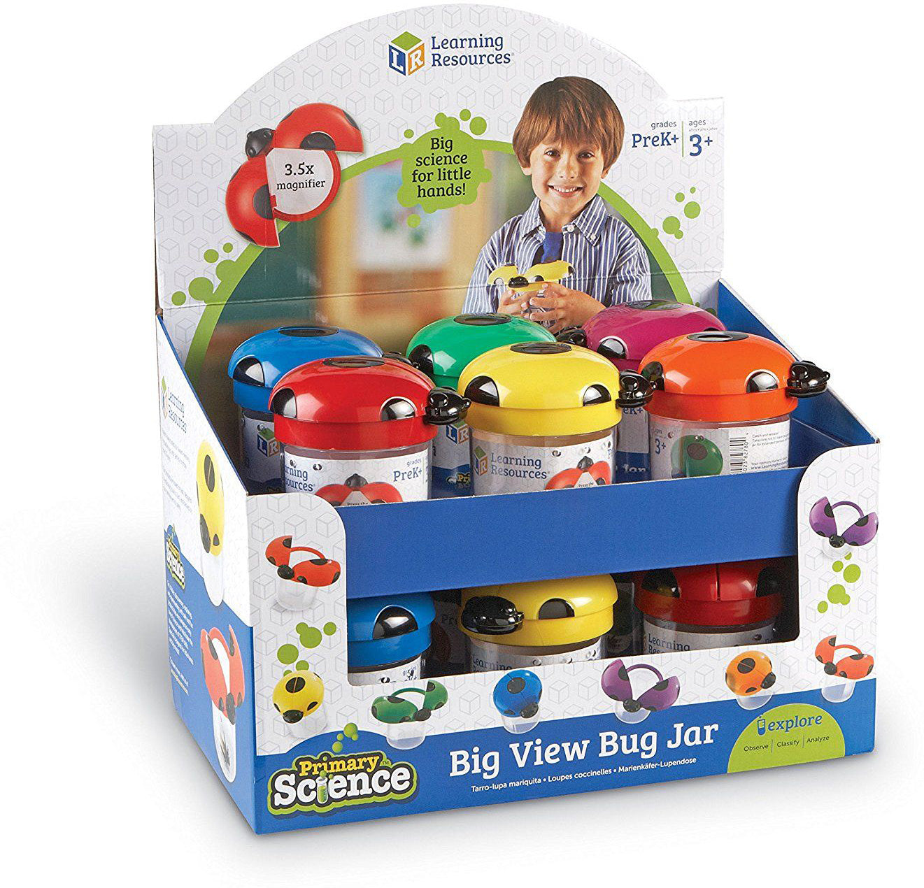 Primary Science Big View Bug Jars, Set of 12 in Display - Gingerbread ...